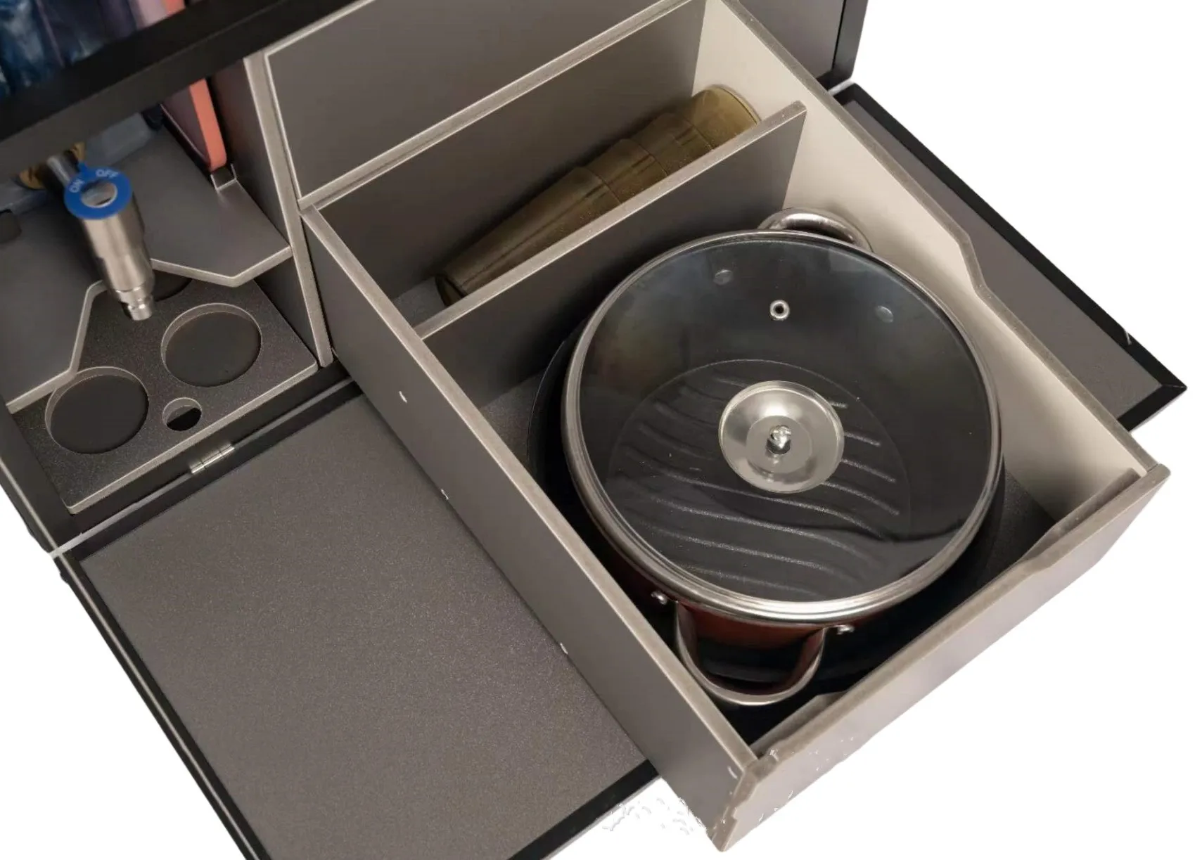 Outdoor Camping Table Camper Kitchen Box Picnic Cooking Cupboard With ...