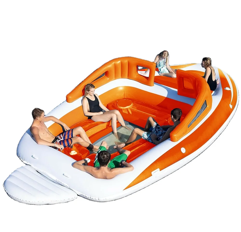 6 Person Huge Party Island Boat,Inflatable Floating Island, Inflatable ...