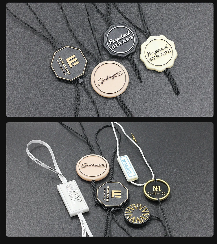 Custom Embossed Logo Hang Tag - Eco-Friendly Plastic Seal Lock