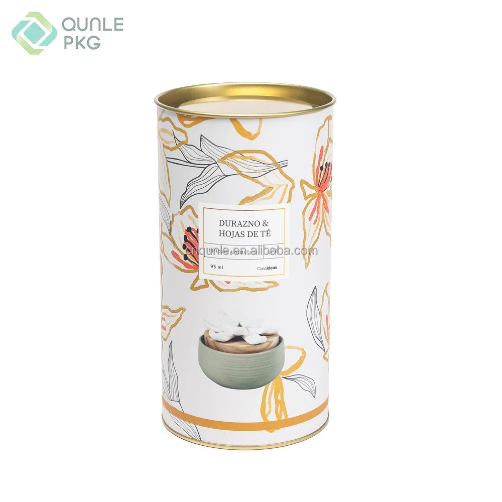 Custom Sample Round Candle Box Packaging with logo for Paper Tube Box ...