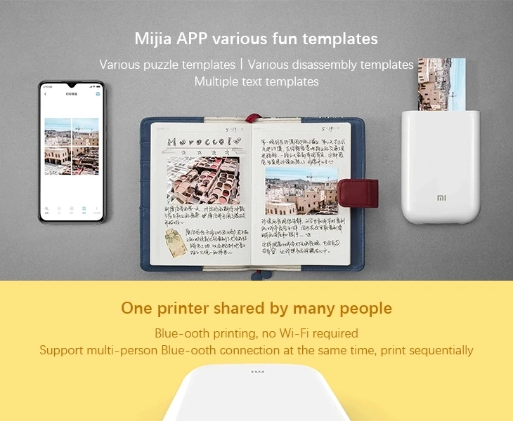 Xiaomi Mijia Photo Printer 300dpi Mi Portable Mini Pocket Picture ...