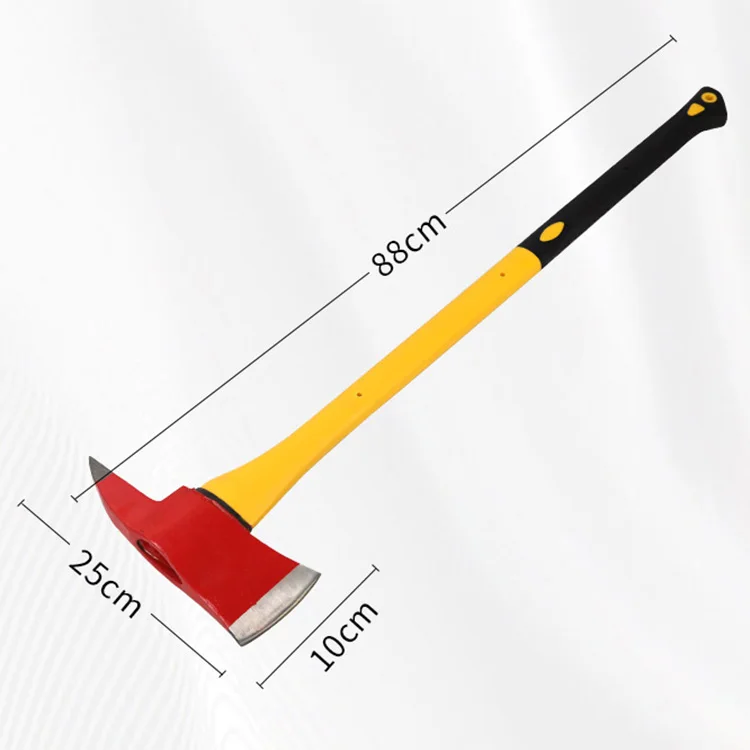 Steel Forged Fireman Fire axe with Custom Long Fiberglass/wooden Handle ...