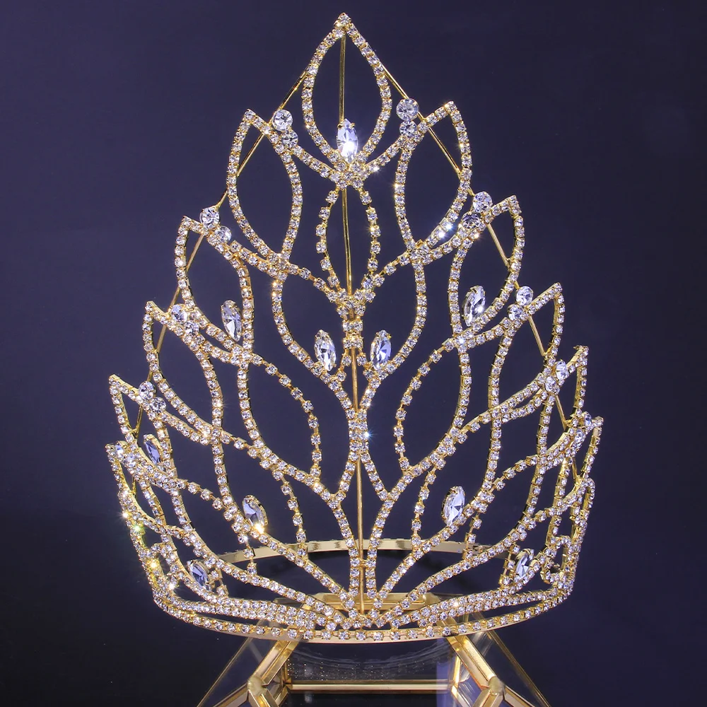 Shiny Beauty Queen Crown Tiara Clear Austrian Rhinestone Crystal ...