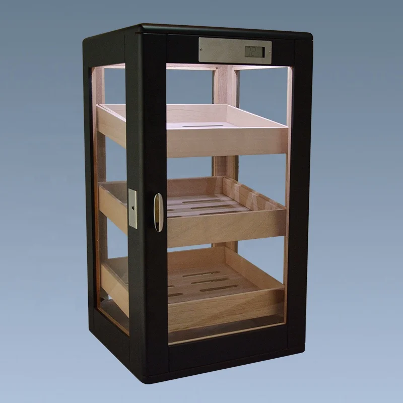 Wood Cigar Humidor Cigar Showcase Display Storage Cabinet 3 Layers ...