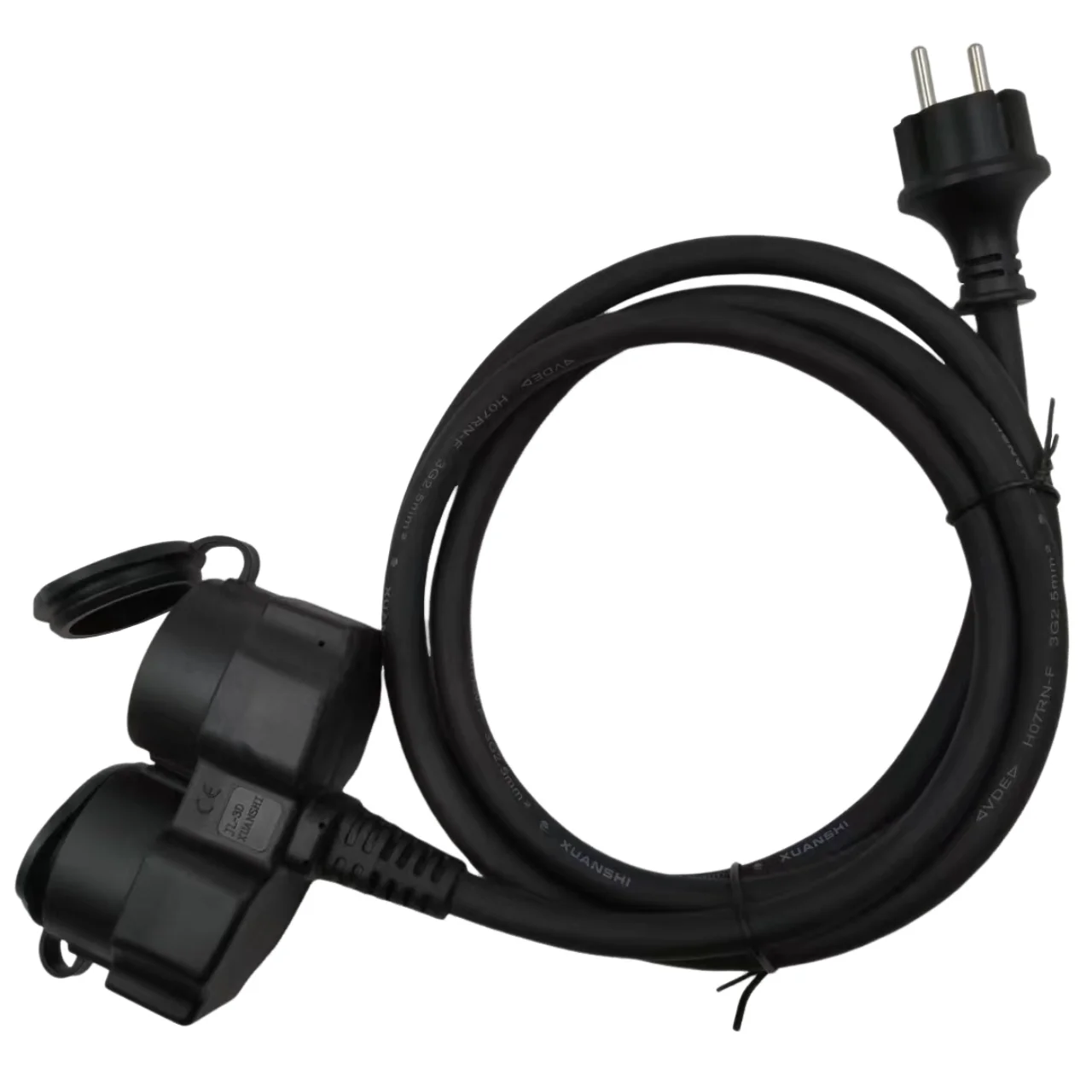 H07rn-f 3g2.5mm2 Ip44 Eu Plug To 2x Socket Power Cord - Buy Eu Power ...