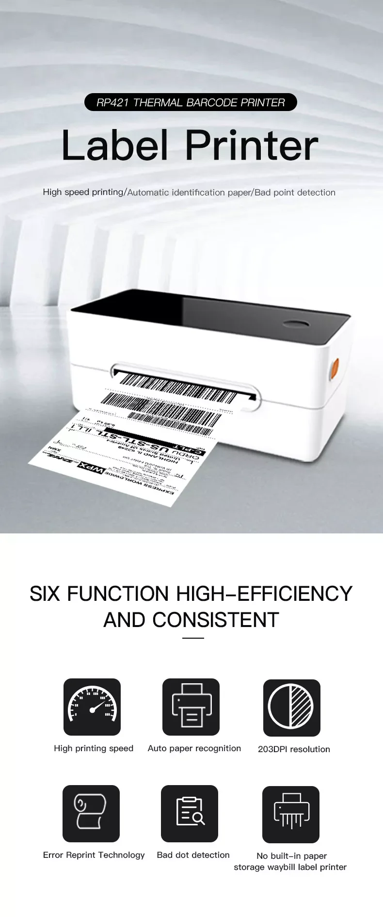 RONGTA Express Waybill Sticker Label Printer - Thermal Barcode Label ...