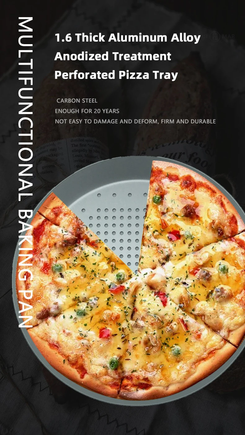 Stackable Commercial Pizza Bakeware Aluminium Metal Punched Perforated ...