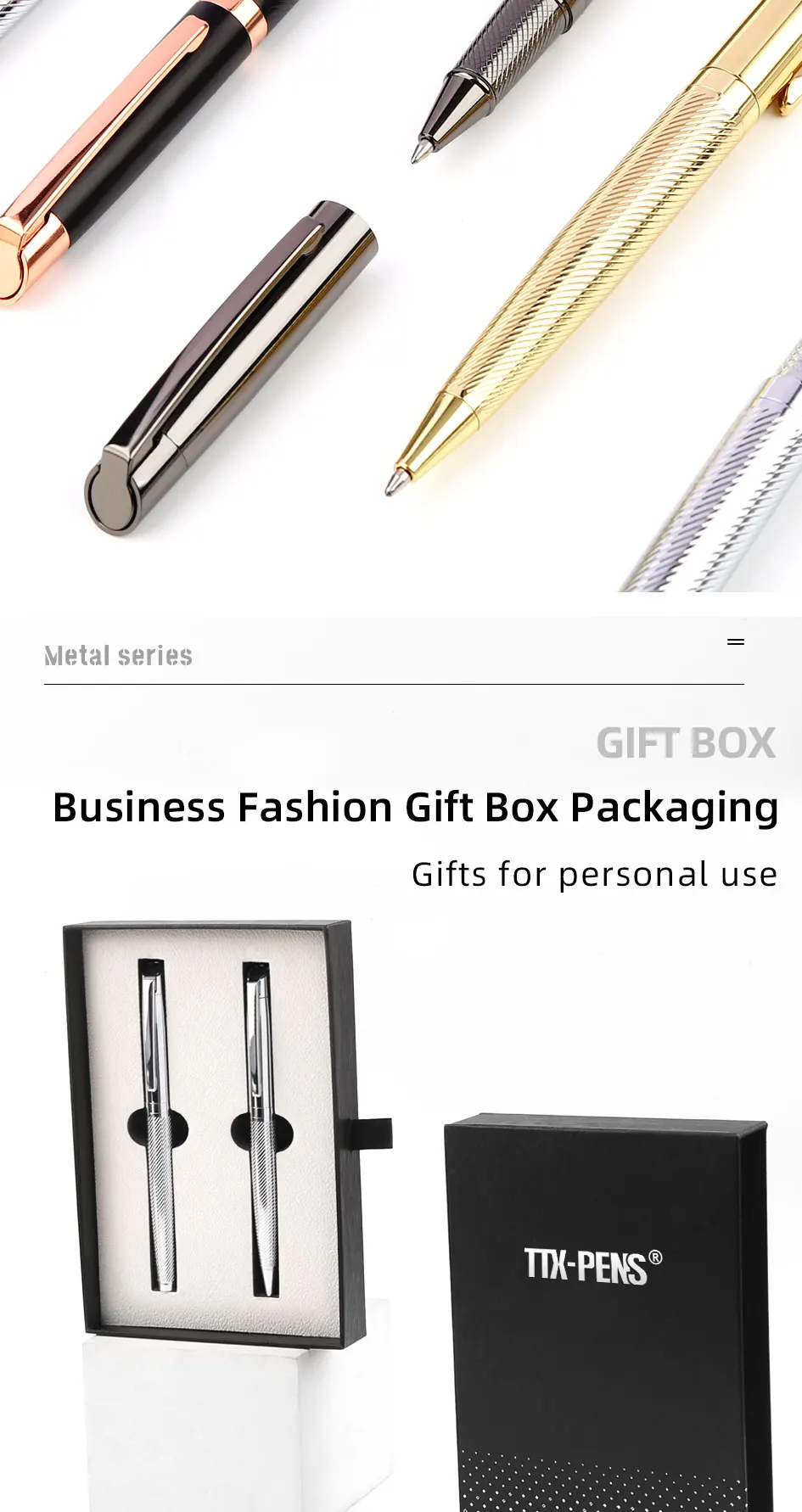Ttx Promotional Custom Logo Luxury Copper Rod Engraved Silver Business ...