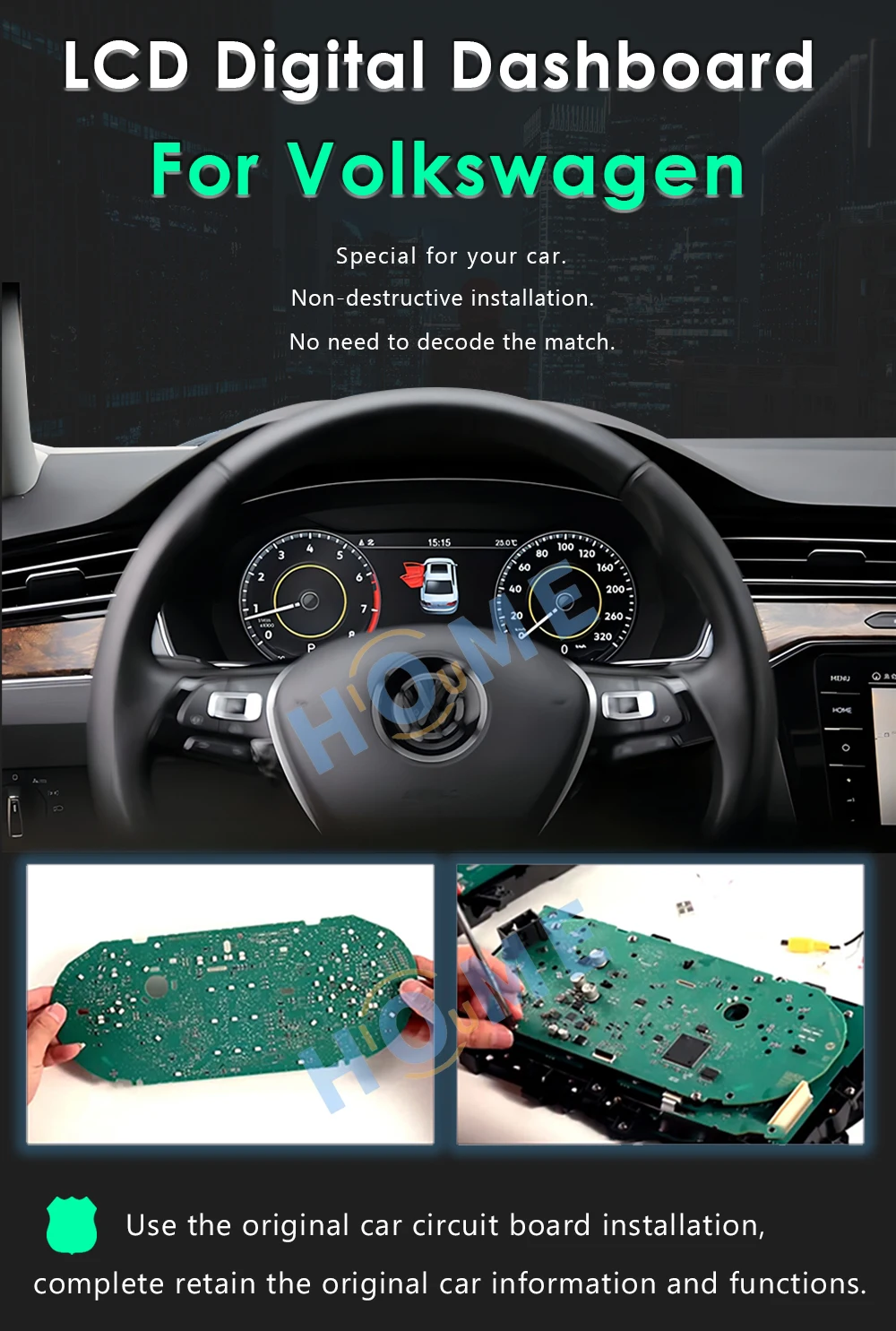Vw Golf Mk7 Gti Speedometer Lcd Dashboard Panel - Oem | Wholesale