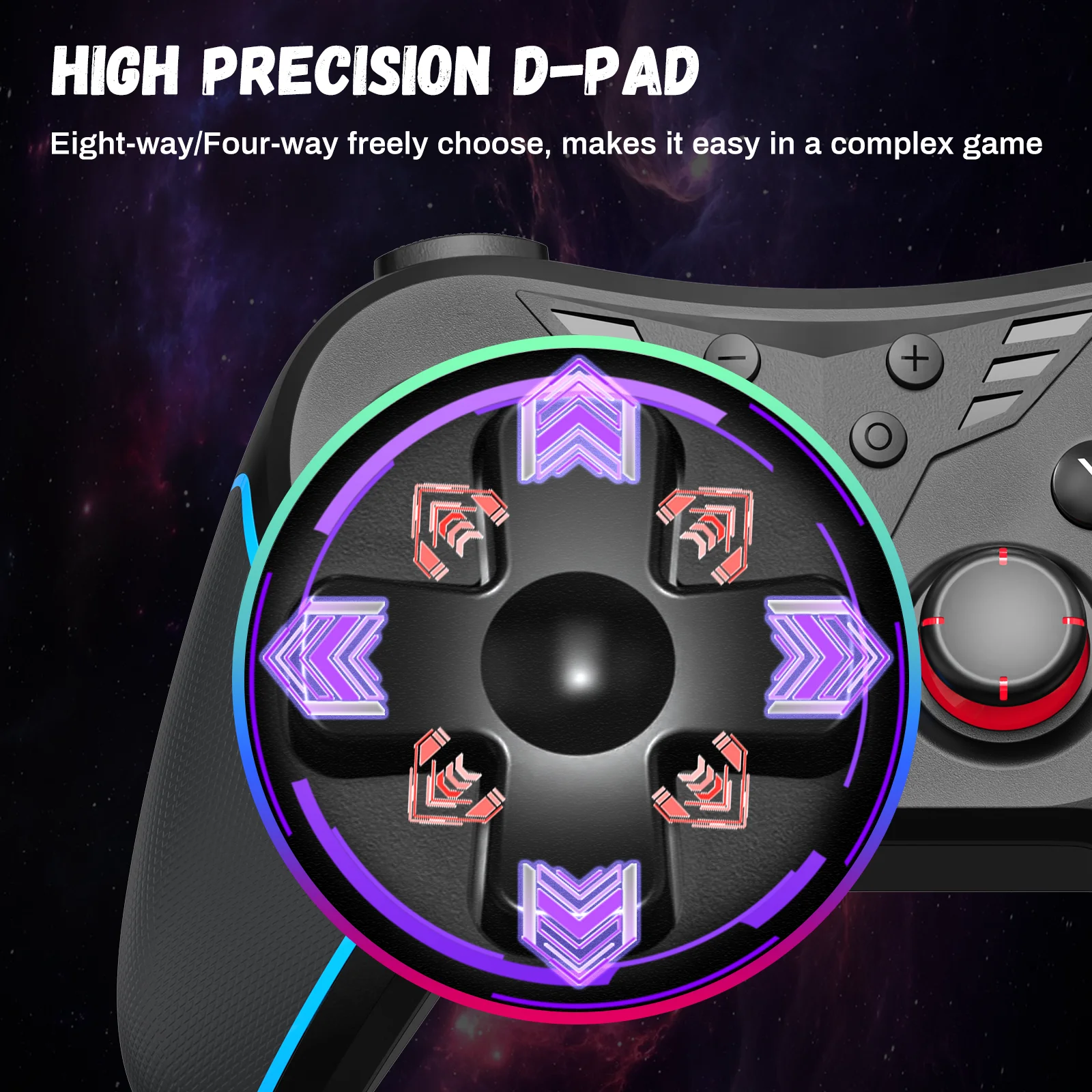 Hall Effect 3D Wireless Game Joystick Controller for Nintendo Switch Pro BT Gaming Gamepad Video ...