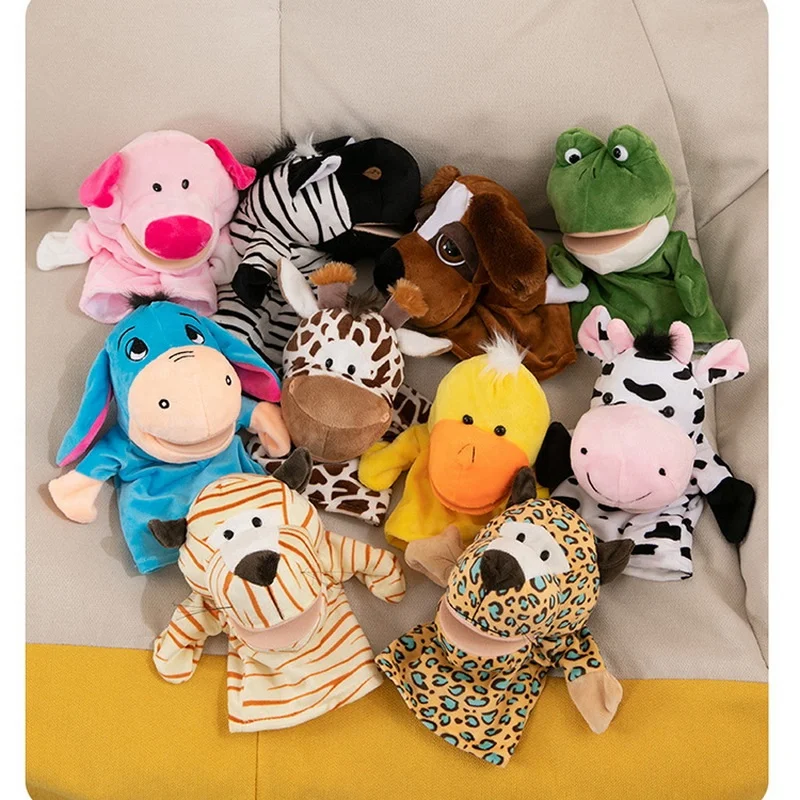 hot selling stuffed jungle animal puppet toy plush forest animal hand ...
