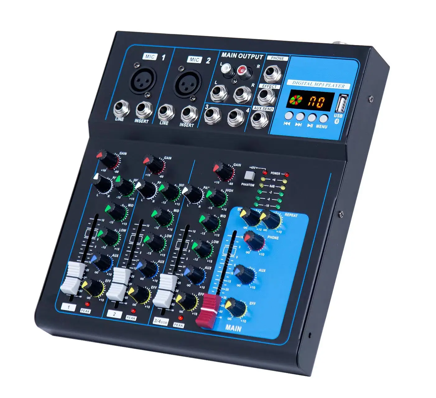 Dropshipping F7 Professional 7-channel Audio Mixer With Usb Mp3 Player Mixing Console Of Dsp Dj ...