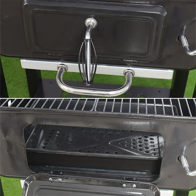 Adjustable Height Trolley Grill Outdoor Bbq Barbeque Charcoal Barbecue ...