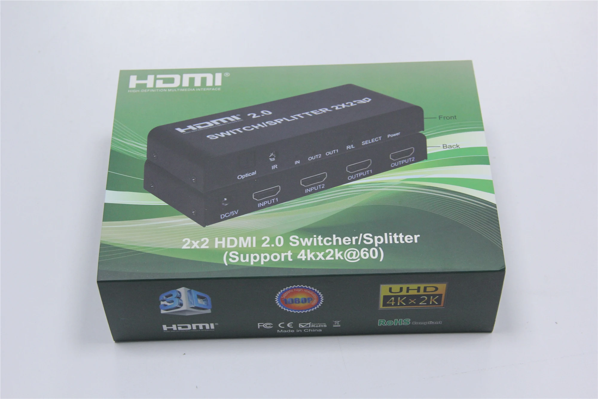 4k Hdmi Switcher Splitter 2x2 Hdmi 2.0 Switcher/splitter Support 4kx2k ...