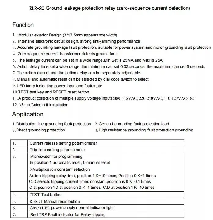 ELR-3C Earth Leakage Relay - Reliable Protection Solutions