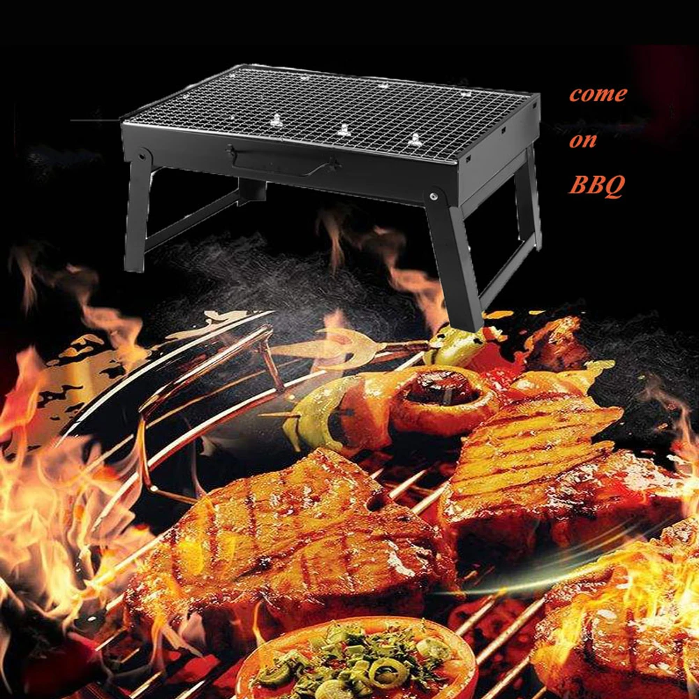 Mini Foldable BBQ Grill - Portable Charcoal Grill & Smoker
