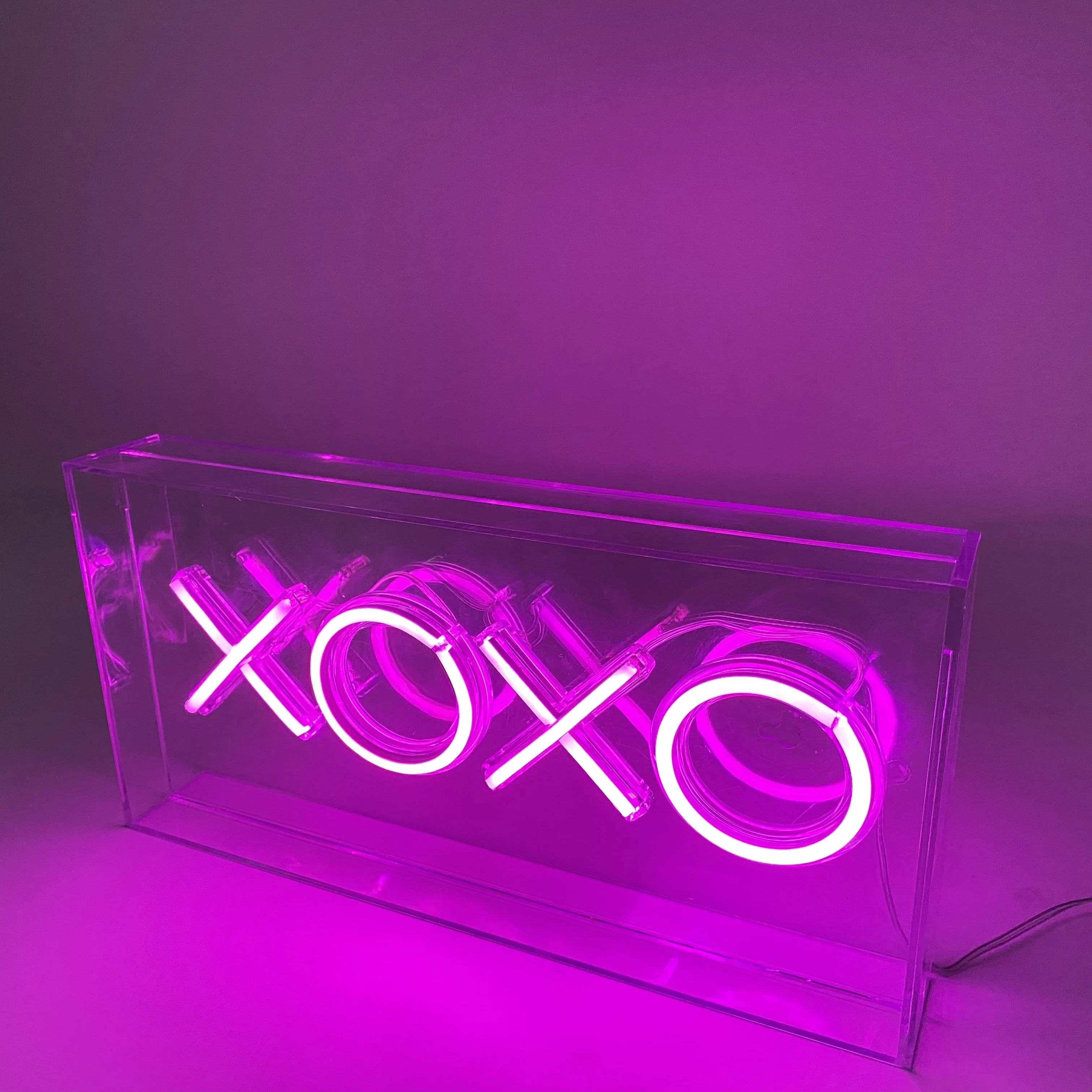 Custom Acrylic Box Neon Light Xoxo Led Neon Light Sign For Desk - Buy ...
