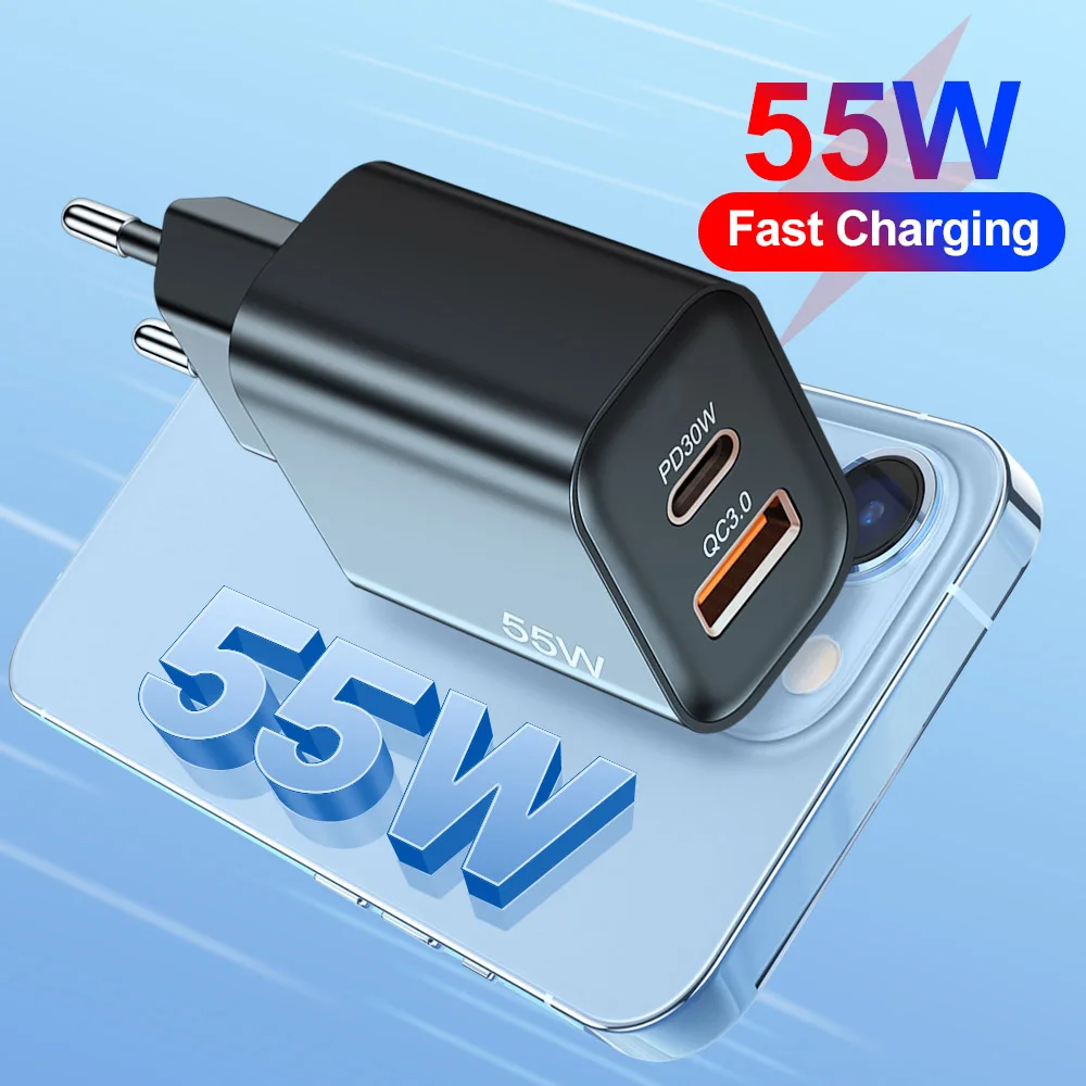 Custom Uk Us Eu Plug Home Use Dual Usb Port 5v 3a 55w Fast Charging ...