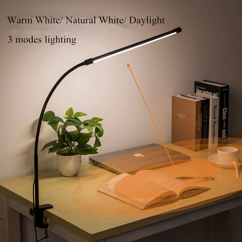 JYM Eye-caring Study Table Lamp Multi-functional Clip-on Dimmable Table ...