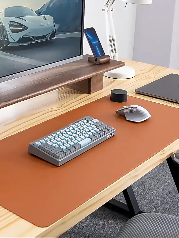 Double-sided Desk Pad Leather Desk Mat Eco Cork Large Mouse Pad For ...