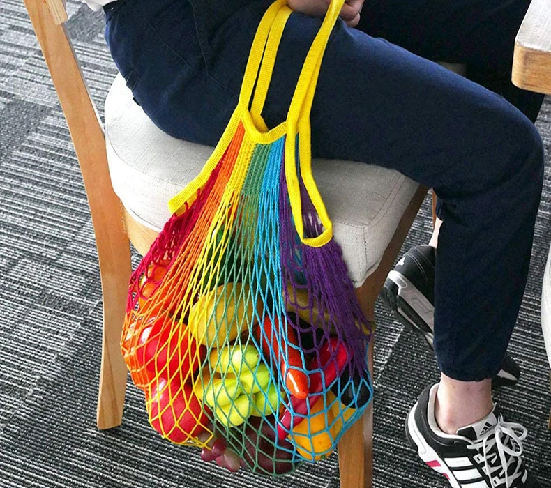 Eco Friendly Reusable Colorful Net Crochet String Shopping Bag Grocery ...