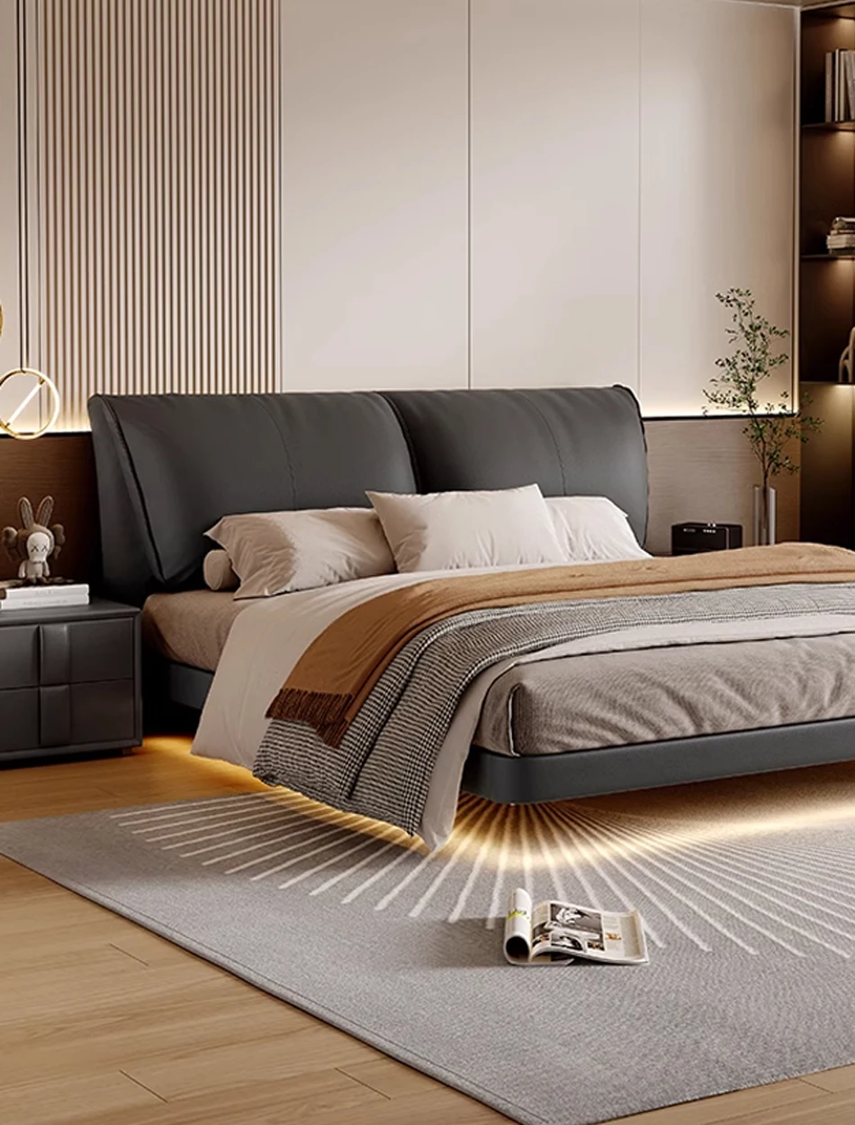Modern Leather Bed Frame for Home Furniture Bedroom Set King Size Bed ...