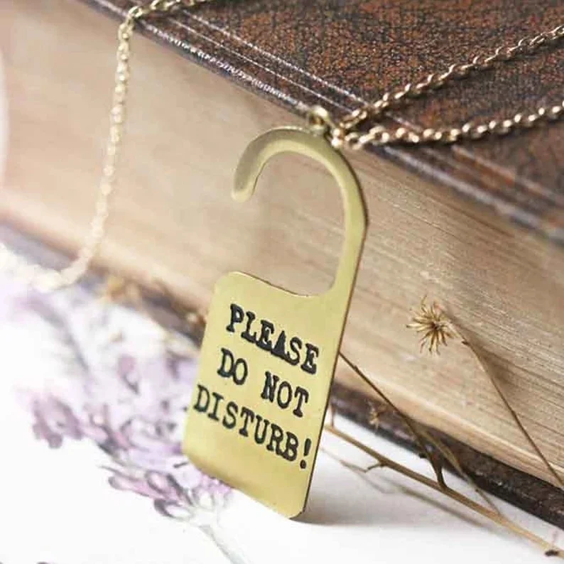 Mecylife Gold Sign Do Not Disturb Necklace Linen Jewelry Everyday ...