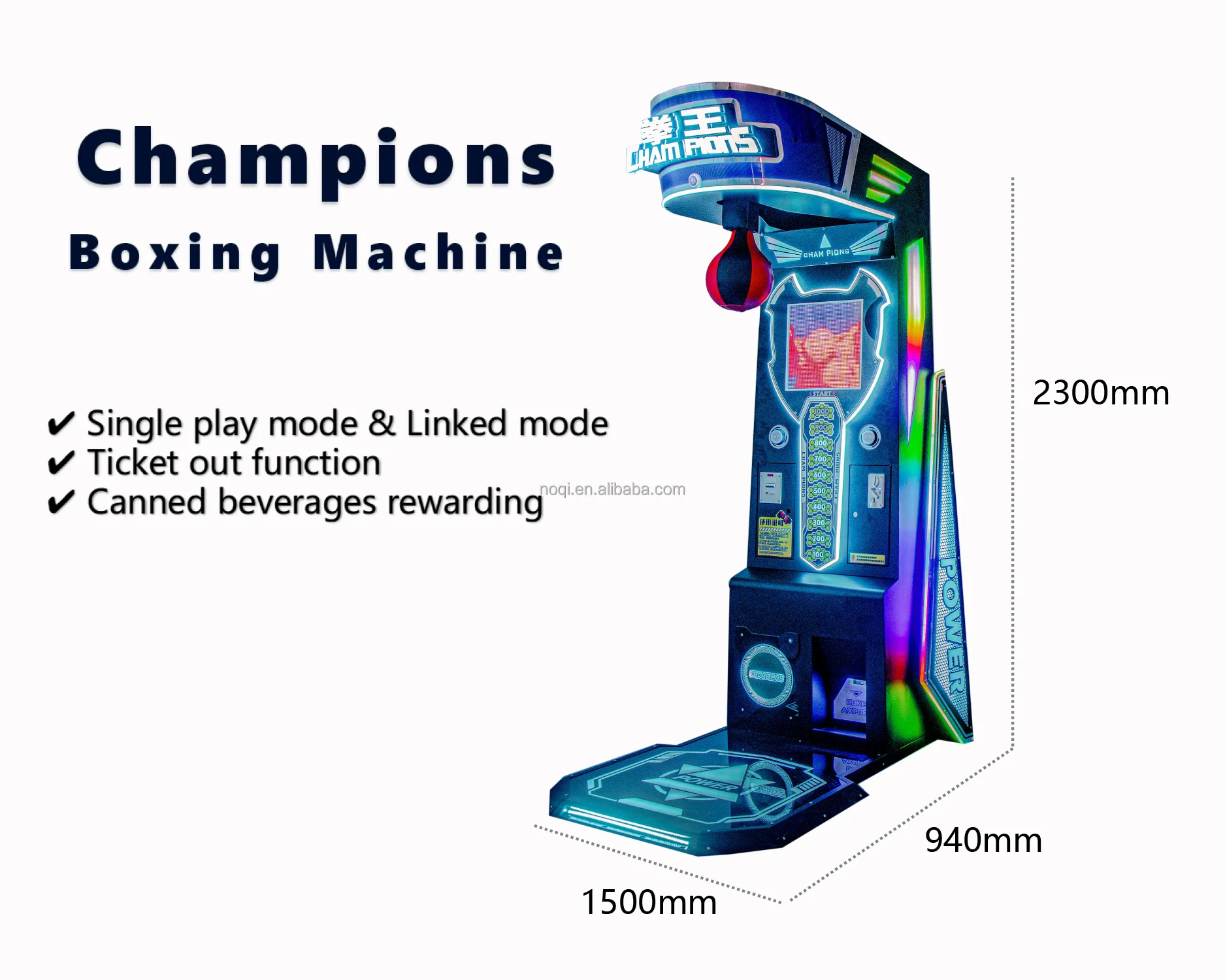 Adults Arcade Scoring Standing Reflex Bag Punch Boxer Video Game ...