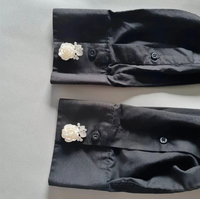 Elegant Crystal Button Covers for Women's Cufflinks