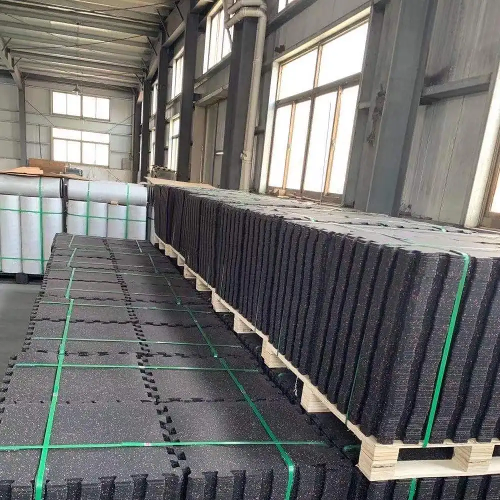 Rubber Exercise Floor Tiles Straight Edge 50cm*50cm Heavy Duty Rubber ...