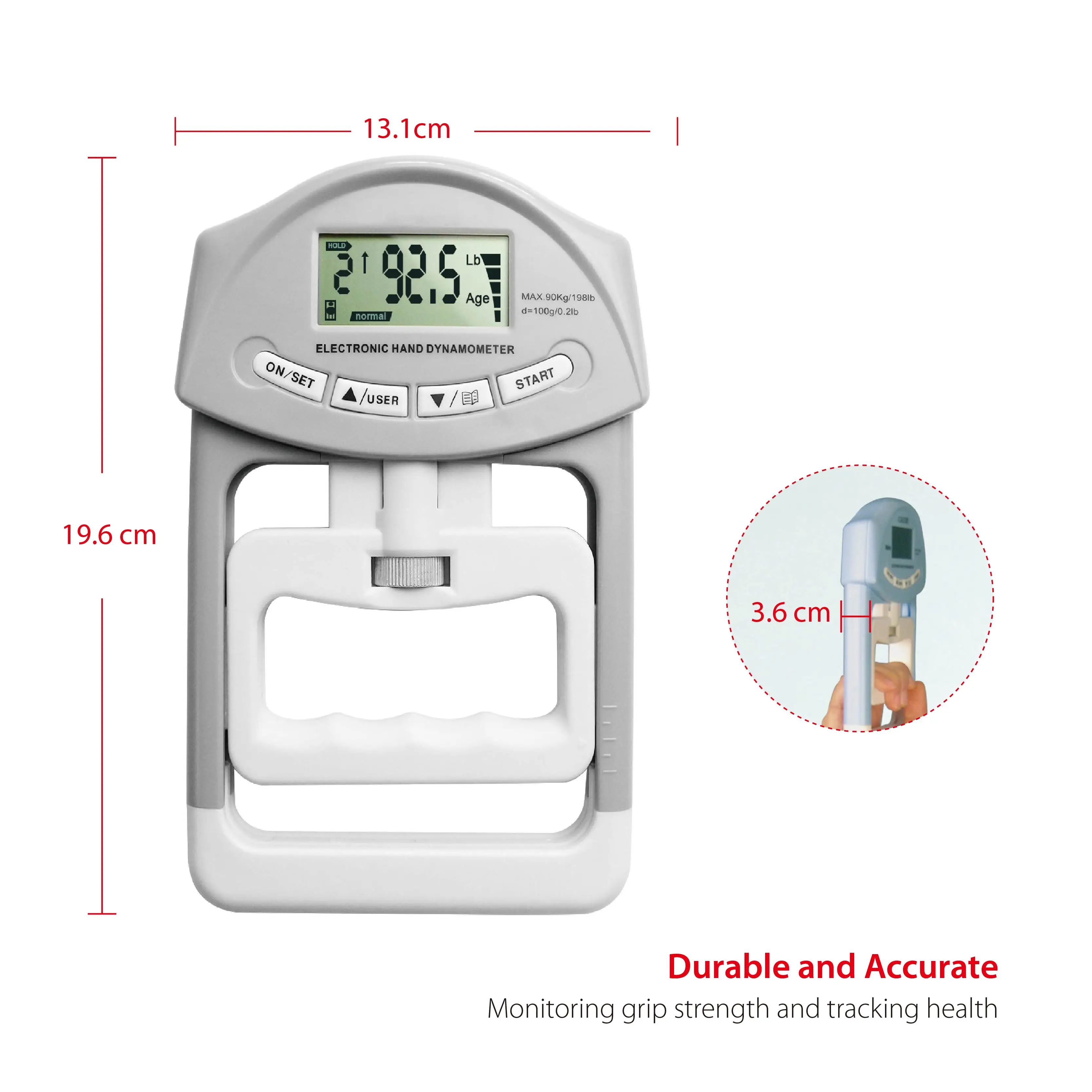 Dynamometer Hand Strength Measurement - Electronic Grip Trainer