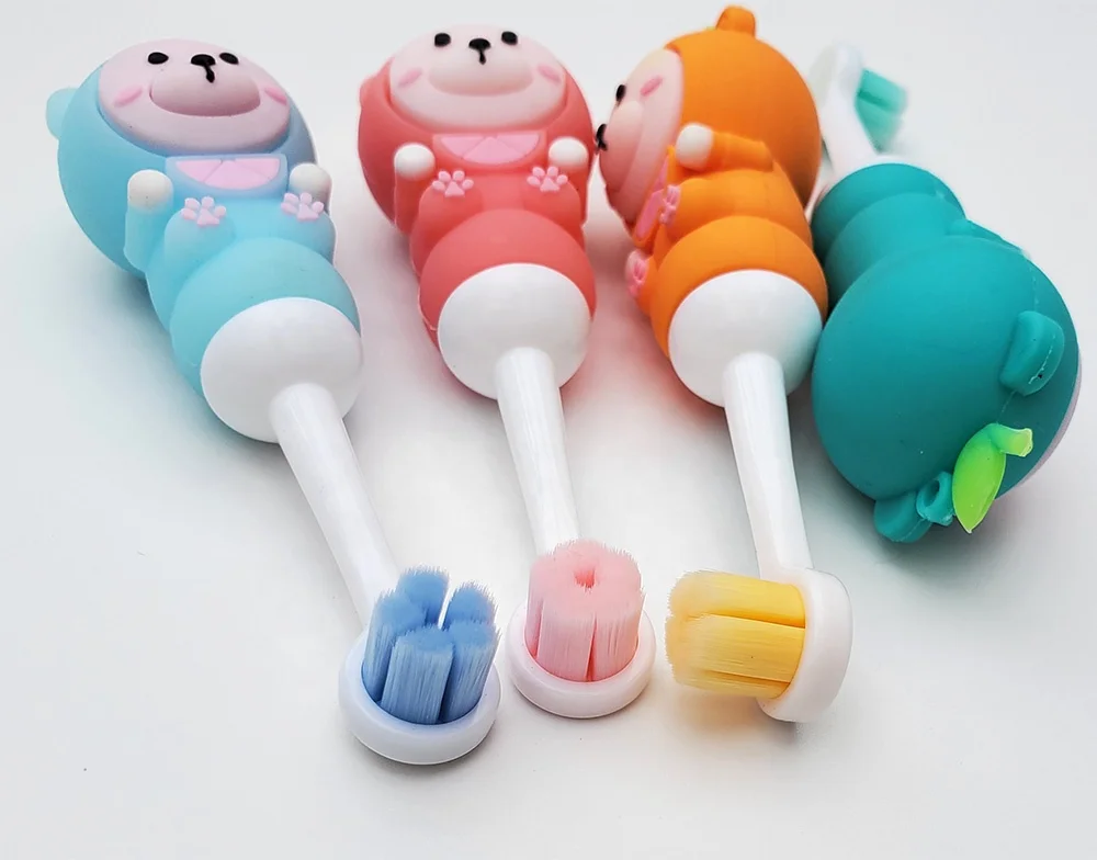 1~5 Years Nano Bristle Silicone Cartoon Handle Baby Toothbrush Young ...