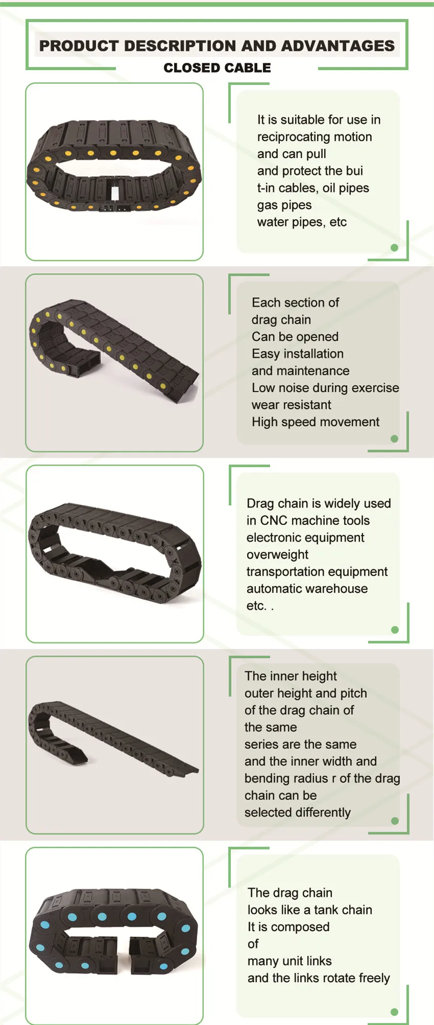 Cnc Routers High Flexible Bridge Cable Drag Chain 25*57 Nylon Plastic ...