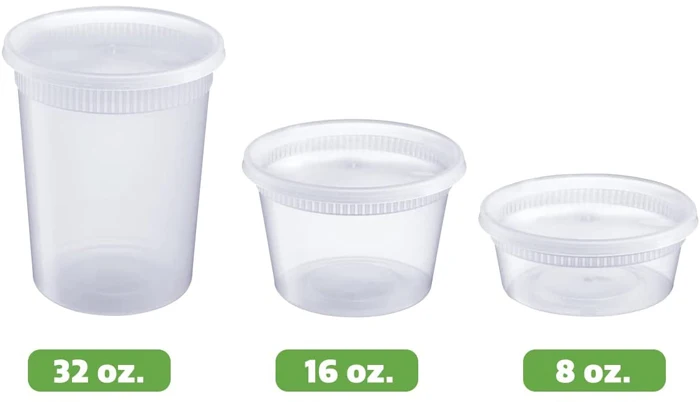 500ML 1L 2L Plastic Deli Food Storage Containers Cotton Candy Bucket ...