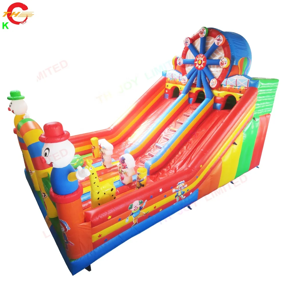 10x6x6mh Giant Circus Theme Inflatable Slide Bouncer Sport Game For ...