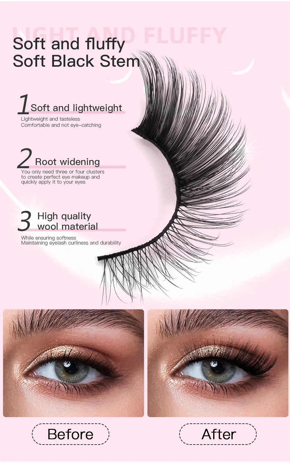New Feminine Skew Flying Fox Eye Effect False Eyelashes 5 Pairs Of ...