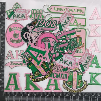 Pink And Green Shield Logo Sorority Embroidery Patches Custom Iron On ...
