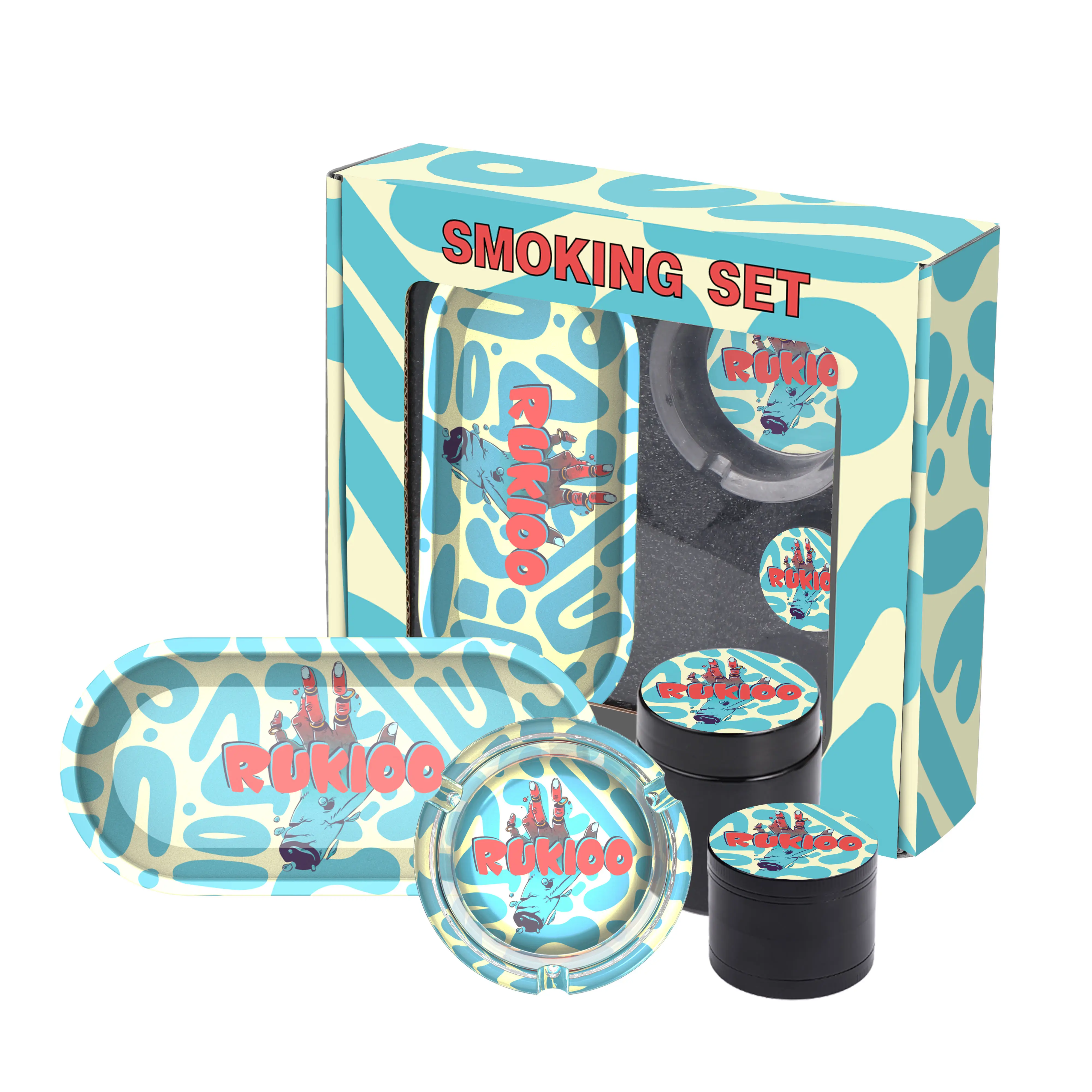 Wholesale Custom Logo 5 In 1 New Style Rolling Tray Smoking Accessories ...