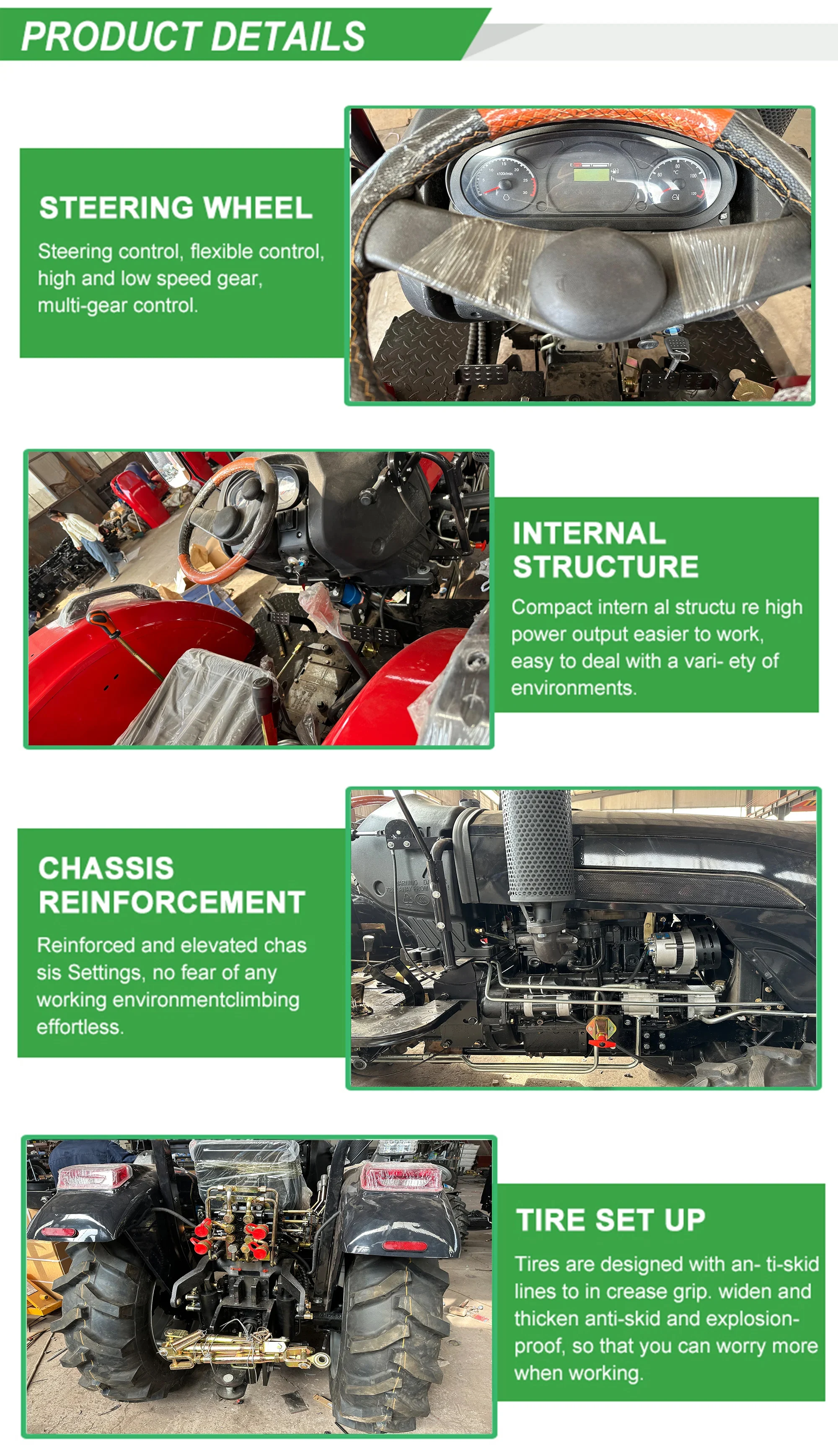 Agricultural 4 Wheel Trator Small Mini 4x4 Compact Tracteur Agricole Farm 60 Hp 4wd Tractor ...