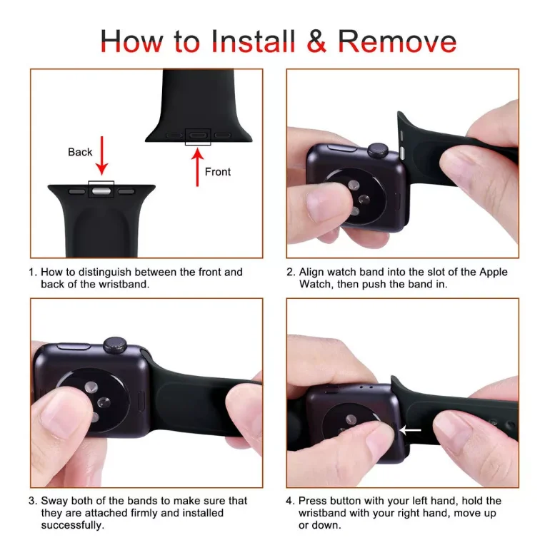 Silicone Watch Straps 2 In1 Case And Band For Apple Watch Series 8/7/6 ...