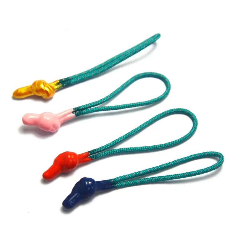 Reflective Speckle Rope Silicone Dipped Tips Zipper Puller for Luggages