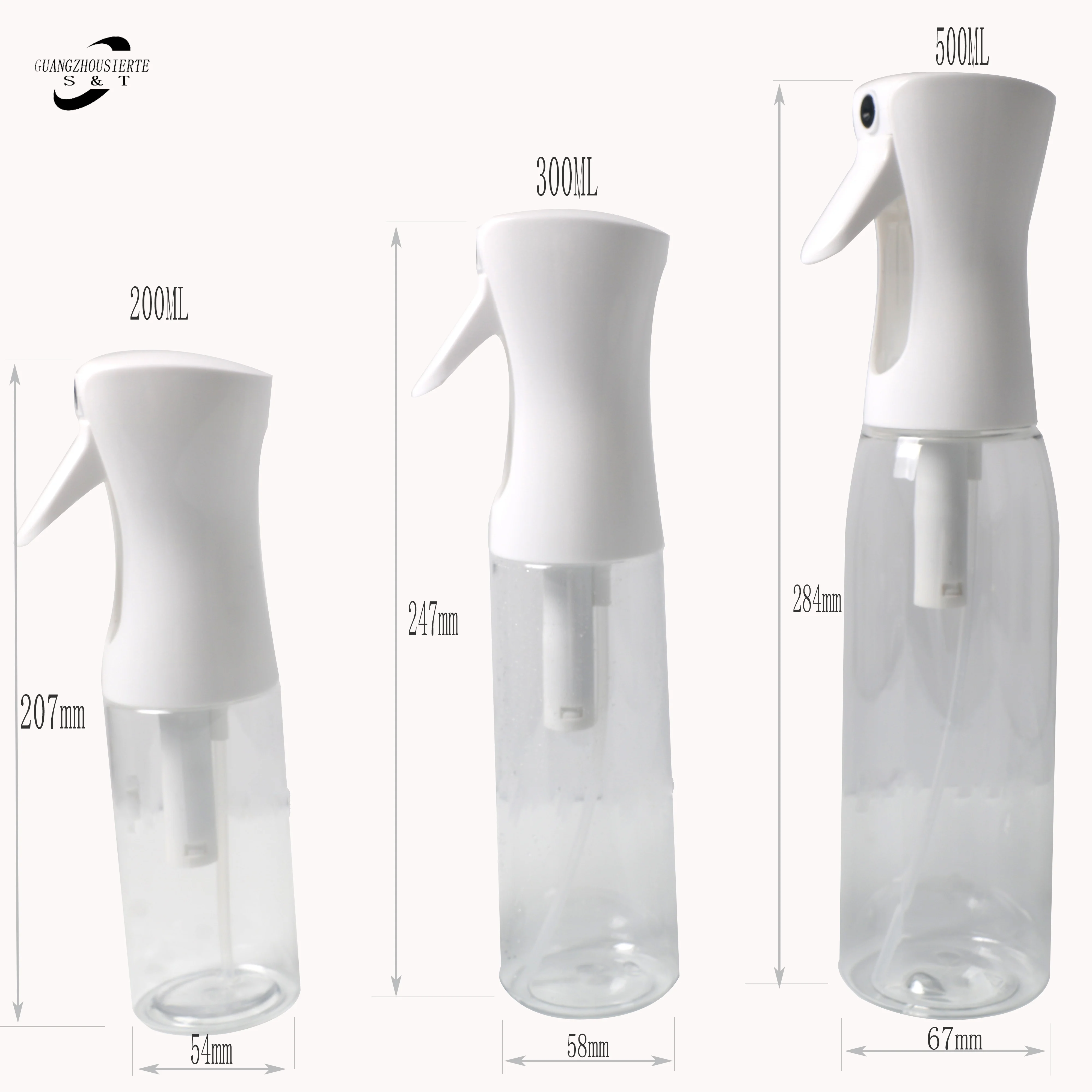 200ml 300ml 500ml Empty Reusable Continuous Hair Fine Mist Spray ...