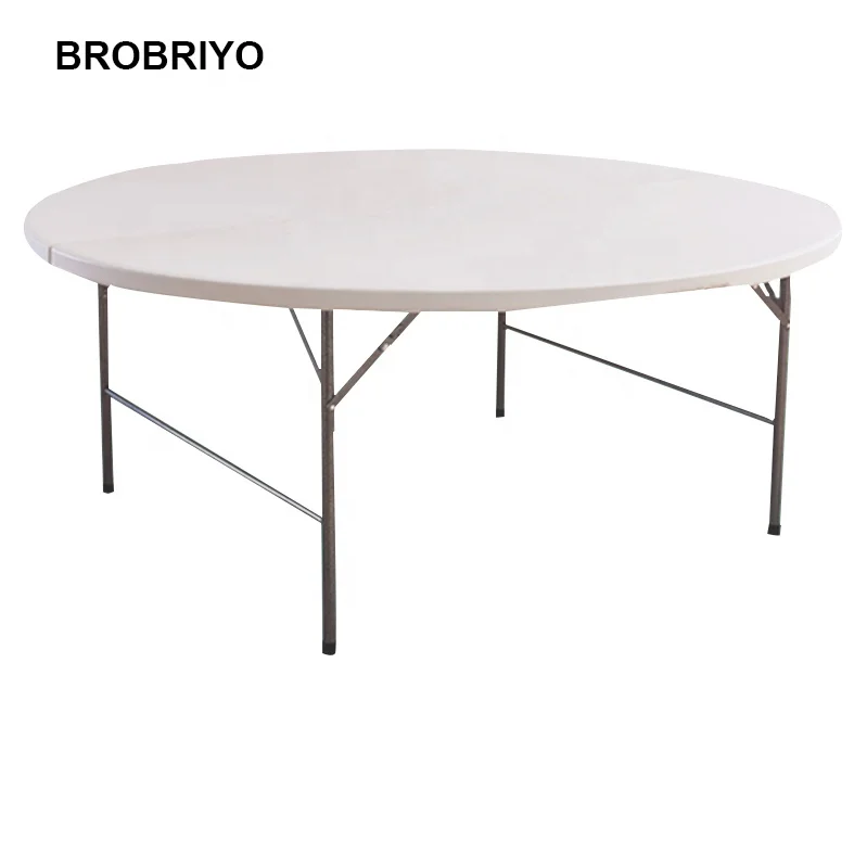 White Round Plastic Foldable Wedding Banquet Table Folding Tables And ...