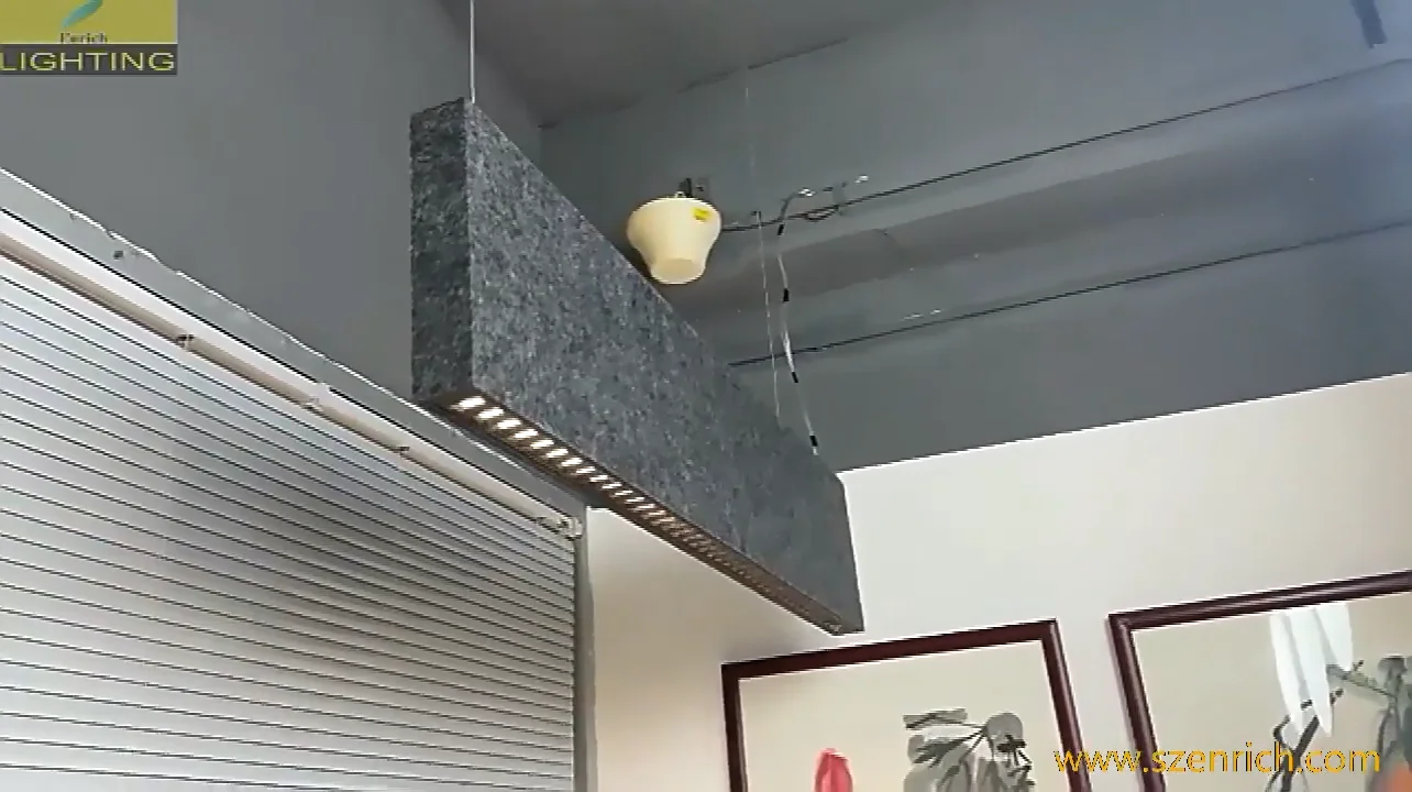 Slim Acoustic Led Linear Pendant Lamp Linear Hanging Light With Sound ...