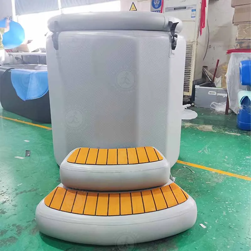 Portable Plunge Tub With Inflatable Lid And Stairs Free-standing ...