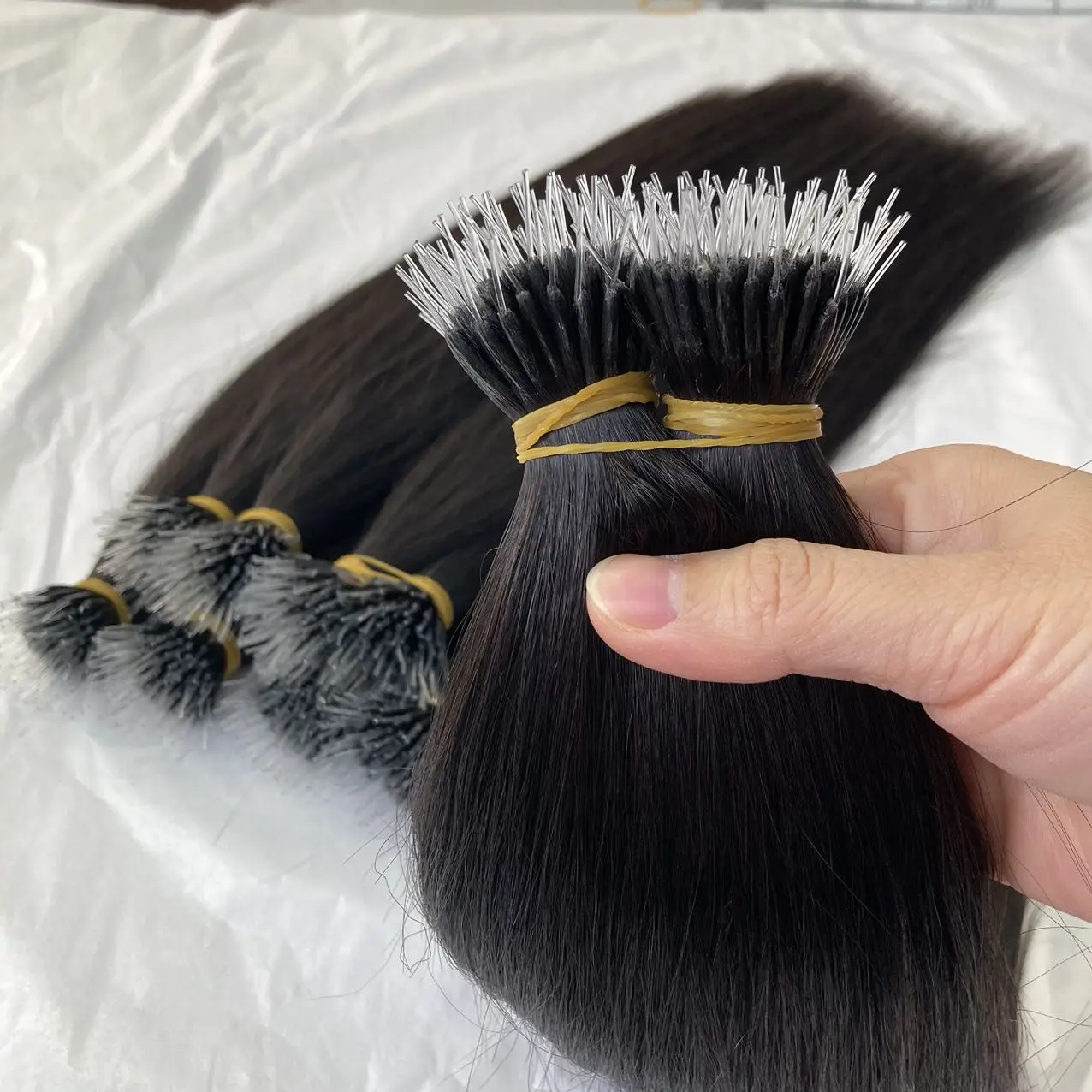 Double Drawn Hair Plastic Tip Keratin Nano Hair Extensions