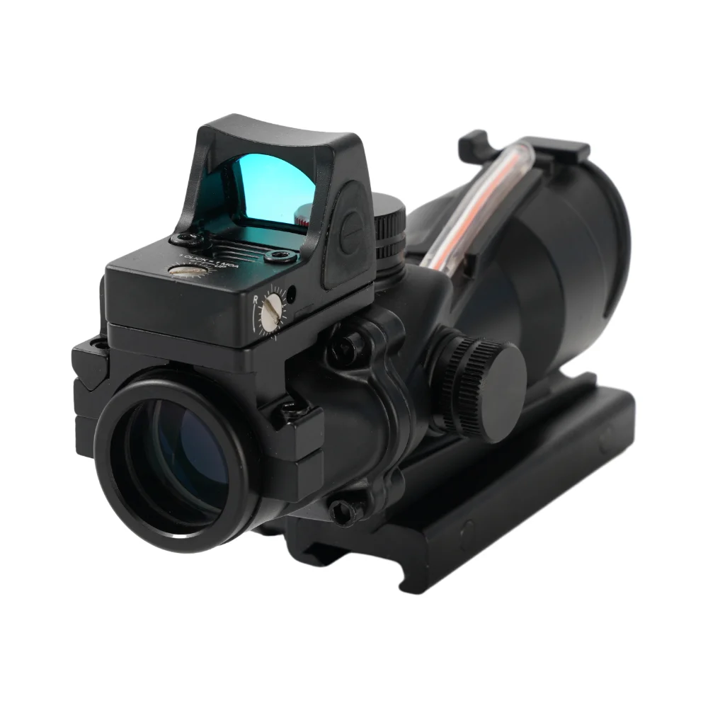 4X32 ACOG Real Fiber Optics + RMR Mini Red Dot Sight Combination Fiber ...