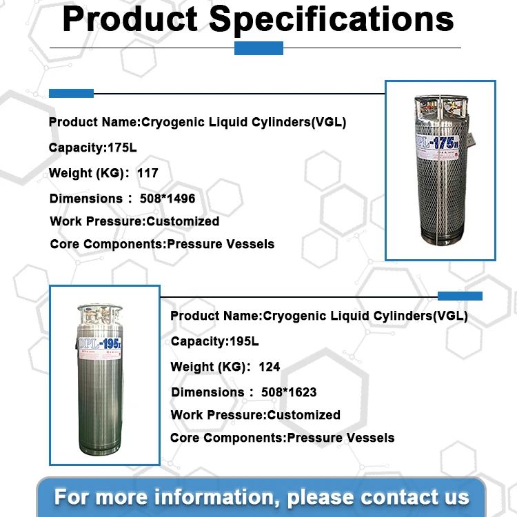 195L Liquid Oxygen Vessel Cryogenic PLC Cylinder Dewar Cylinder Liquid Nitrogen Gas Cylinder ...