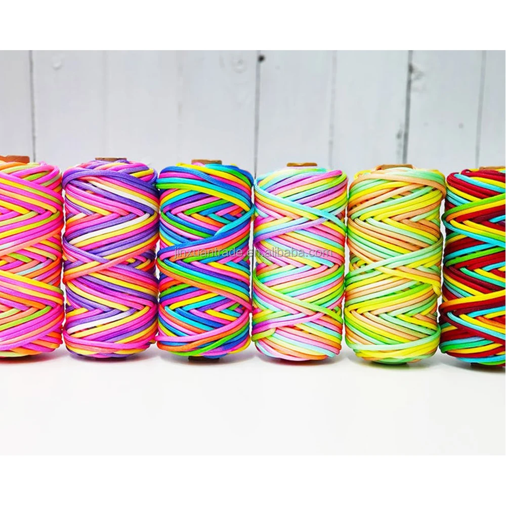4MM Variegated Paracord Nylon Parachute Macrame Rope Braided Macrame ...