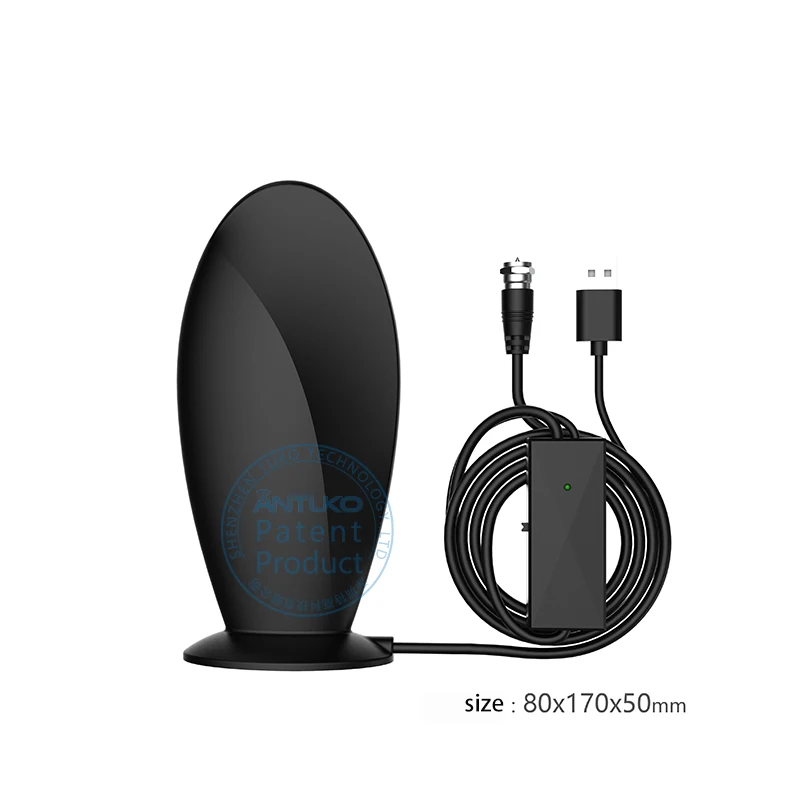 ANTUKO AN-2028 Indoor TV Antenna - 5/25db Gain & Magnetic Support